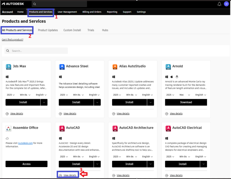 Products Updates di Autodesk Account – Knowledge Base – CSTC